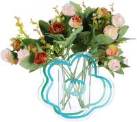 China Large Acrylic Floral Vase Holder Transparent Tabletop Acrylic Small Vase Display Stand for sale