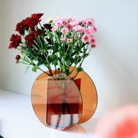 China Party Pink Cloud Shaped Make Up Brush Pen Holder Plastic Acrylic Vase Lucite Flower Vase for sale