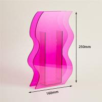 China Perspex Neon Acrylic Vase Lucite Small Bud Clear Gold Crystal Nordic Glass Home Display Stand for sale