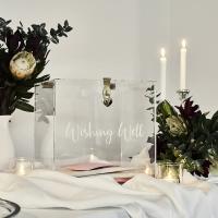 China Acrylic Cube Favor Box for wedding decorate acrylic plastic wedding gift box for sale