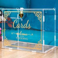 China Acrylic Cube Favor Box for wedding decorate acrylic plastic wedding gift box for sale