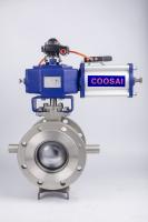 China Anti Static Pneumatic Operated Metal Seated Ball Valve for sale