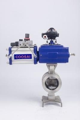 China V Port Wafer Connection Pneumatic Segment Ball Valve for sale