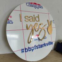 China Birthday Party Baby Shower Decoration Circle Engagement Wedding Welcome Sign Custom 3D Acrylic Round Wedding Signs for sale