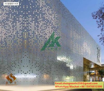 China Aluminum Perforated Metal Screen Sheet For Wall Cladding Facades Sliver PVDF for sale
