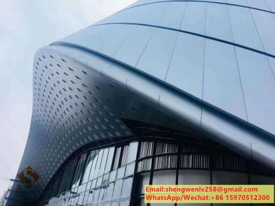 China Perforating Metal Panels For Wall Cladding Aluminum Facade System With Round Pattern for sale