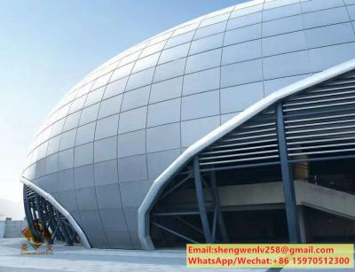 China Exterior Wall Cladding Metal Aluminum Facades Perforated Design PVDF Sliver Color for sale