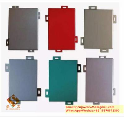 China Perforating solid aluminum facade cladding panels red color for exterior decoration PVDF for sale