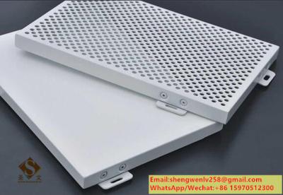 China Perforating Metal Facade Panels Aluminum Screen Solid Aluminum 3mm Thickness Powder Coated For Building Wall Cladding for sale