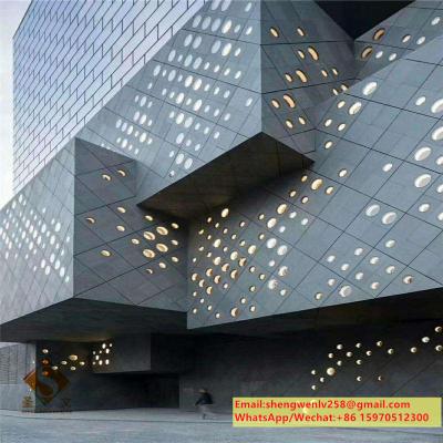 China aluminum perforated metal sheet PVDF wall cladding for building facade 3mm thickness for sale