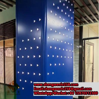 China Wood Grain Decorative Building Materials Stone Grain Coated Carved Perforate Aluminum Veneer Curtain Wall for sale