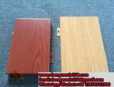 China 2.0mm Thickness Wood Grain Surface Aluminum Wall Panel for Shop for sale