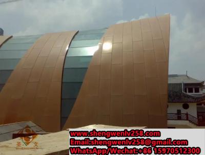 China External PVDF Wooden Color Aluminum Facade Cladding Curtain Wall for sale