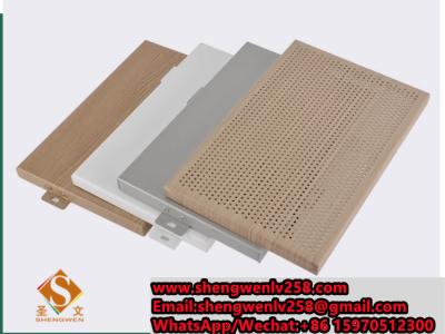 China 2.0mm Thickness Wood Grain Surface Aluminum Wall Panel for Shop for sale