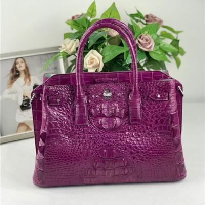 China Authentic Crocodile Leather Women Top-handle Handbag Female Large Shoulder Bag Genuine Alligator Skin OL Lady Work Purse for sale