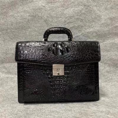 China Authentic True Alligator Skin Businessmen Passcode Briefcase Top-handle Bag Genuine Crocodile Leather Male Large Handbag for sale