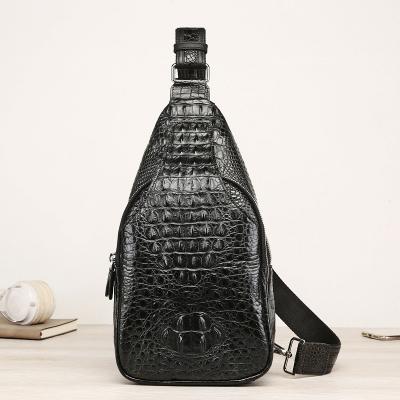 China Exotic Crocodile Skin Men's Chest Bag Authentic Genuine Alligator Leather Male Messenger Bag Crossbody Shoulder Bag for sale