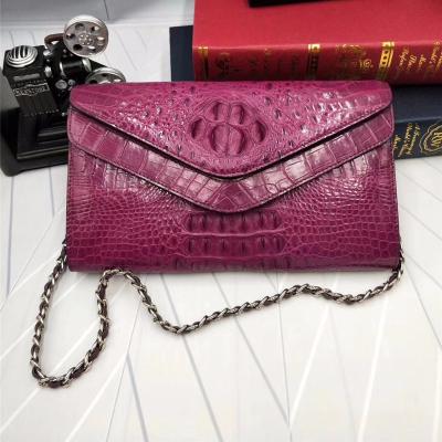 China Fashion Genuine Crocodile Skin Female Women Small Envelop Purse Real Alligator Leather Ladies Single Cross Shoulder Bag for sale