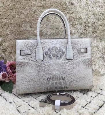 China Exotic Genuine Alligator Skin Women Working Totes Large Shoulder Bag Authentic Crocodile Leather Lady Top-handle Handbag for sale