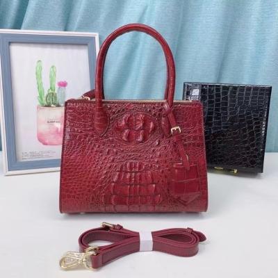 China Genuine Alligator Skin Women Small Totes Tag Purse Shoulder Bag Authentic Real Crocodile Leather Lady Top-handle Handbag for sale