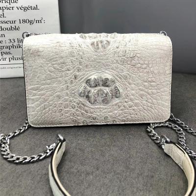 China Authentic Crocodile Skin Women White Flap Bag Genuine Alligator Leather Lady Small Purse Female Single Shoulder Bag for sale