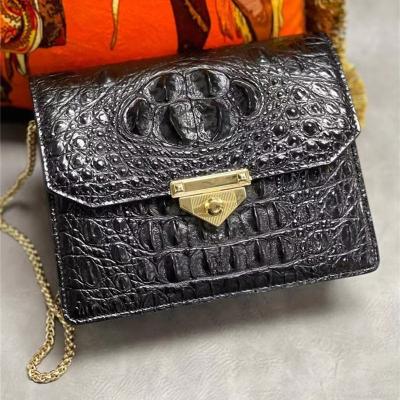China Authentic Crocodile Skin Women Flap Purse Genuine Alligator Leather Lady Small Chain Strap Bag Female Cross Shoulder Bag for sale