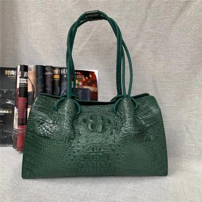 China Genuine Alligator Leather Lady Large Totes Exotic Crocodile Skin Female Top-handle Handbag Women Single Shoulder Bag for sale