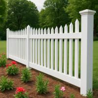 China UV Resistant Plastic Picket Fence Environmental Friendly For Outdoor Pvc White Fence for sale