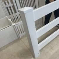 China Stable 1.5m High 3 Rail PVC Horse Fence Strong Structure White Vinyl Horse Fence for sale