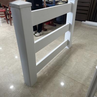 China Recyclable PVC Vinyl Horse Fence 3 Rail Horse Fence Eco Friendly for sale