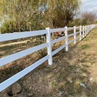 China Horse Farm 3 Rail Vinyl Horse Fence white color for sale