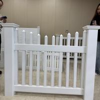 China 8ft Wide White Clean Design PVC Picket Fence Durable Fire Retardant for sale