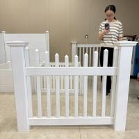 China 8ft Wide White Clean Design PVC Picket Fence Durable Fire Retardant for sale