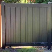 China Full Screen PVC Privacy Fence Privacy PVC Vinyl Fence Black 8 Boards Set for sale