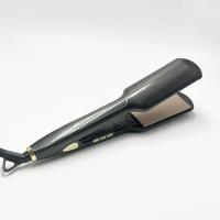 China Constant temperature negative ion widening titanium gold aluminum floating plate fashion niche hair straightener for sale