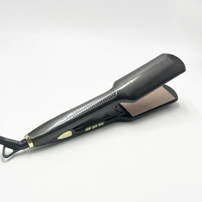 China Constant temperature negative ion widening titanium gold aluminum floating plate fashion niche hair straightener for sale