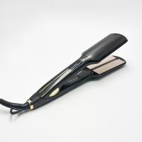China Constant temperature negative ion widening titanium gold aluminum floating plate fashion niche hair straightener for sale