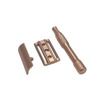 China Stainless Steel Hair Shaving Razor Rose Gold Safety Double Sided Design for sale