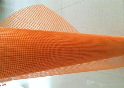 China 110g 10x10mm Orange Color Fiberglass Mesh With Glass Coating For Wall Material for sale