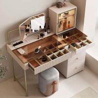 China Modern Furniture Wood Vanity Dressing Table Makeup Mirror With Drawers for sale