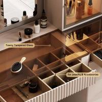 China Modern Furniture Wood Vanity Dressing Table Makeup Mirror With Drawers for sale