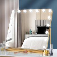 China Makeup Countertop Vanity Mirror 5x Lighted 360 Degree Rotated for sale