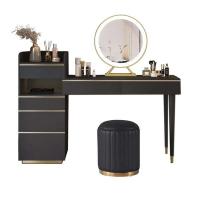 China Bedroom Dressing Table Modern Dresser Desk with LED Mirror and MDF Panel Drawers for sale