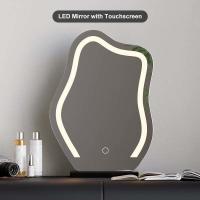 China Wooden Floating Vanity Makeup Table Dresser With Led Mirror Bedroom for sale