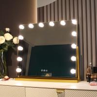 China Illuminated Lighted Small Hollywood Mirror 12x Magnifying for sale