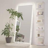 China Led Light Up Full Length Floor Mirror For Bedroom Salon Vanity Crystals for sale