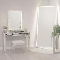 China Led Light Up Full Length Floor Mirror For Bedroom Salon Vanity Crystals for sale
