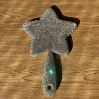 China Long Handle Lighted Cosmetic Mirror Fashion Star Shaped Vintage Gold for Everyday for sale