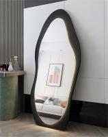 China Floor Standing Large Arch Lighted Full Body Length Mirror with LED Lights in Silver for sale