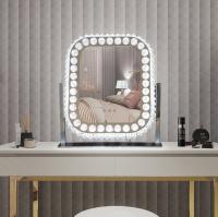 China Heart Crystal Vanity Mirror Led Magnifying Mirror ODM for sale